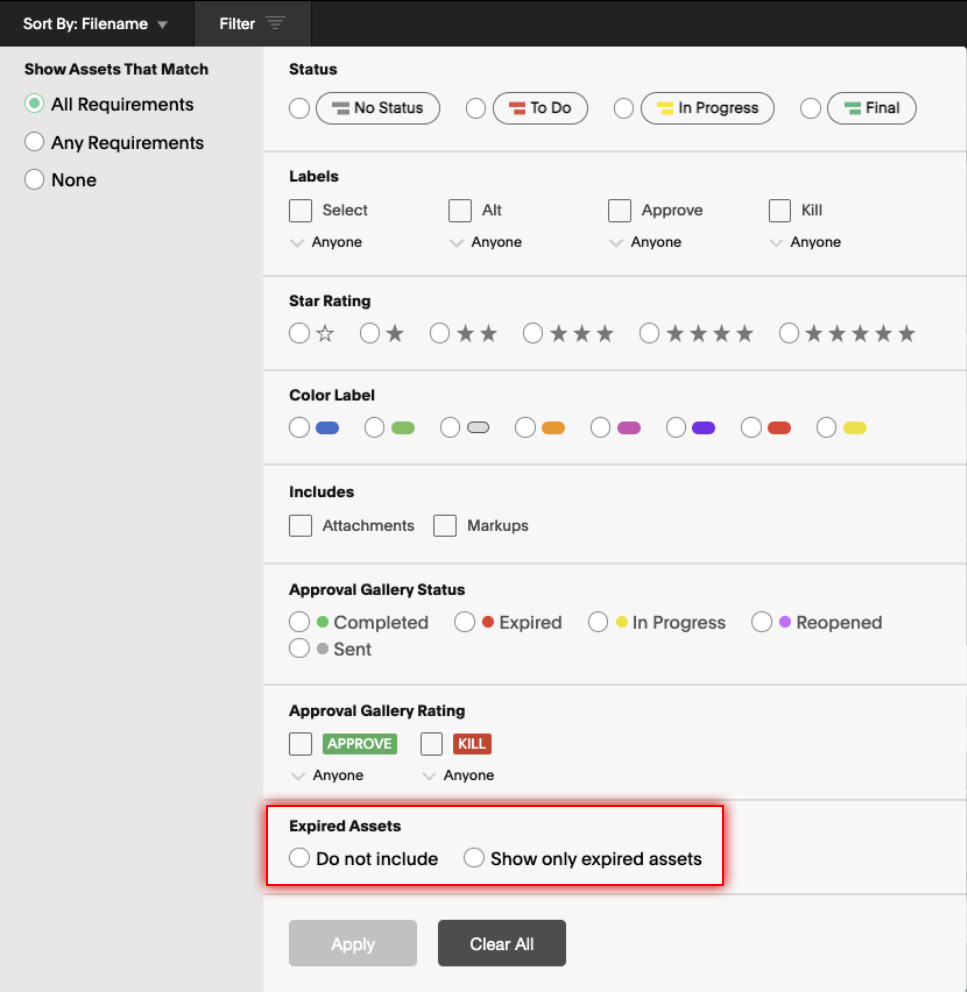 Asset Expiration Dates – globaledit Support