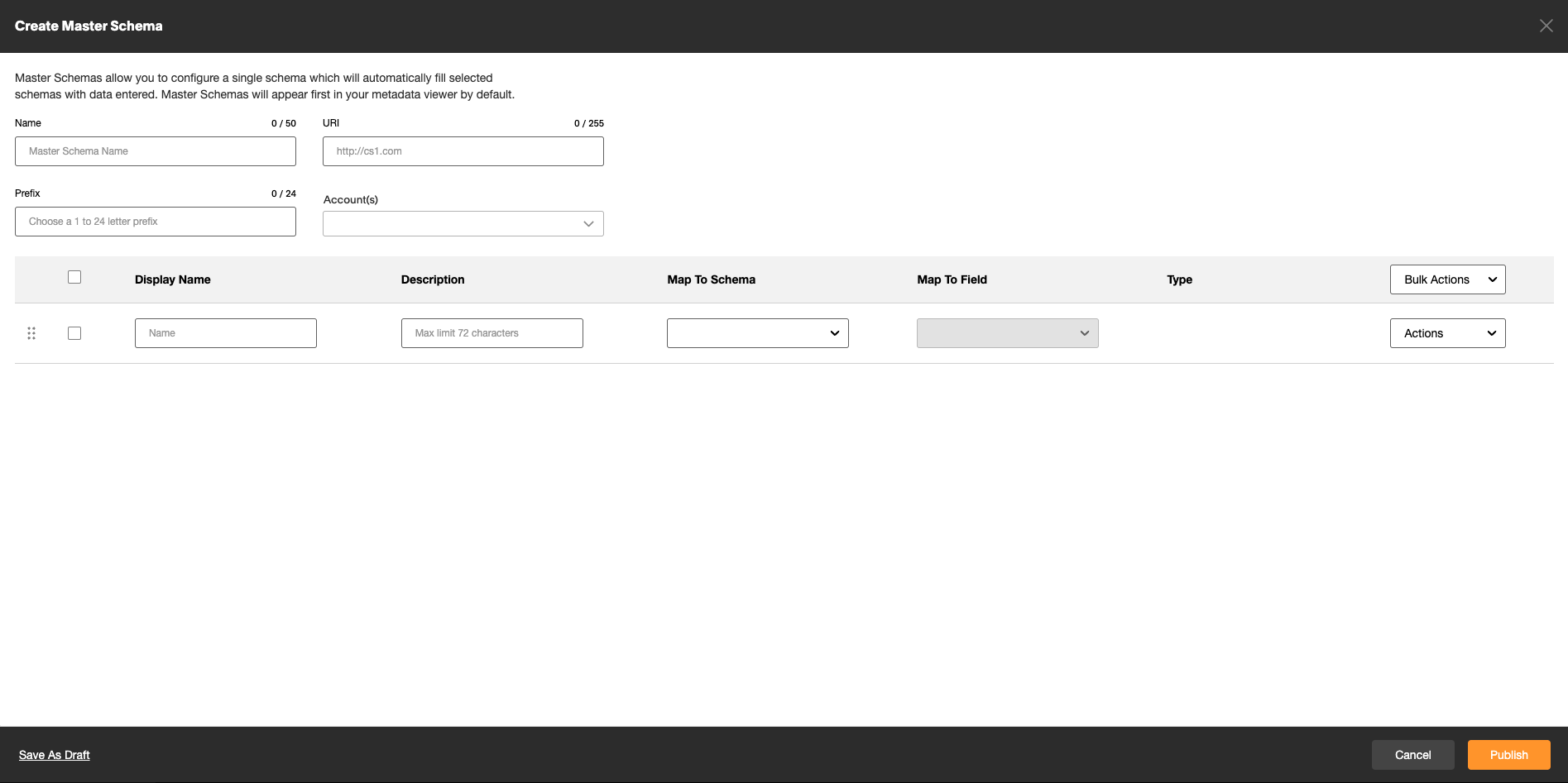 Metadata - Creating Master Schemas – globaledit Support